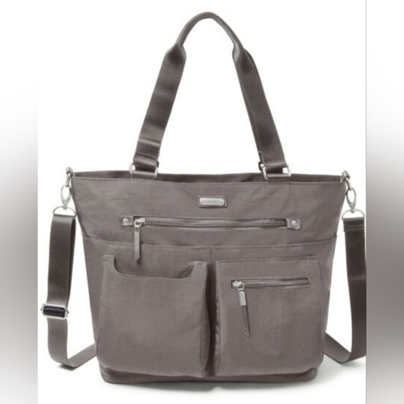 Baggallini | Bags | Baggallini Any Day Laptop Tote Bag Taupe Nylon ...